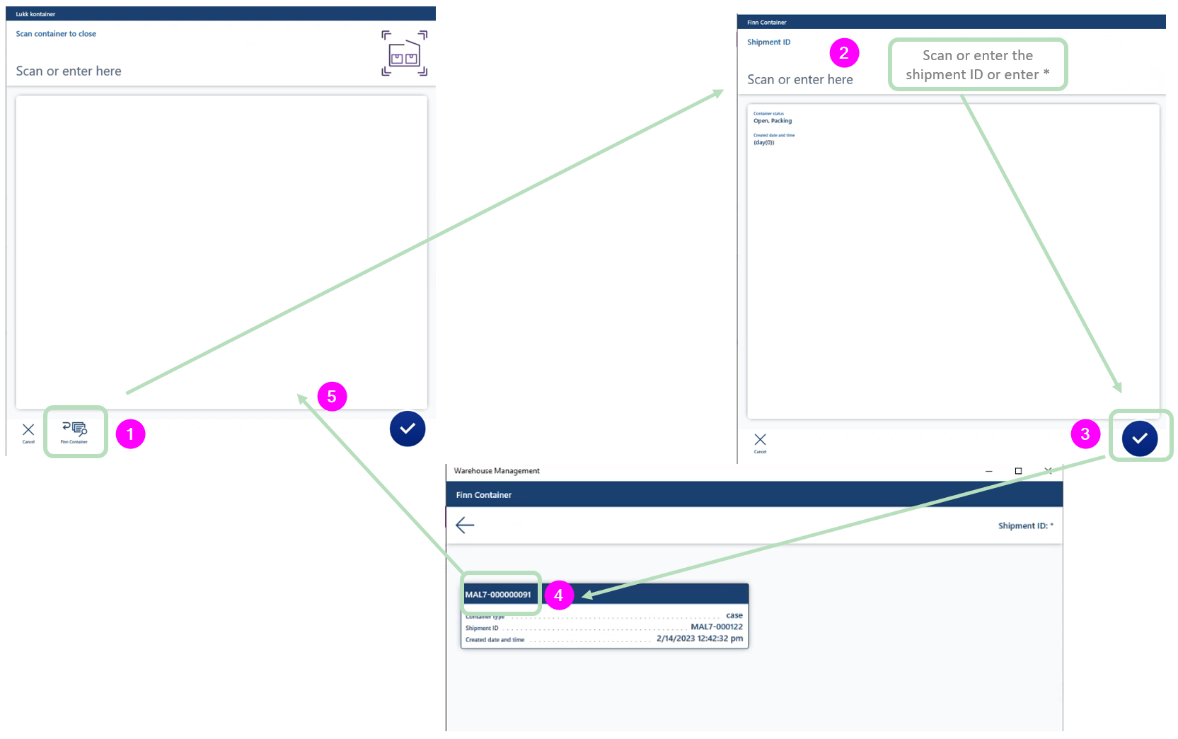 Dynamics 365 WHS Data Inquiry on mobile device app