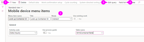Dynamics 365 WHS Data Inquiry on mobile device app